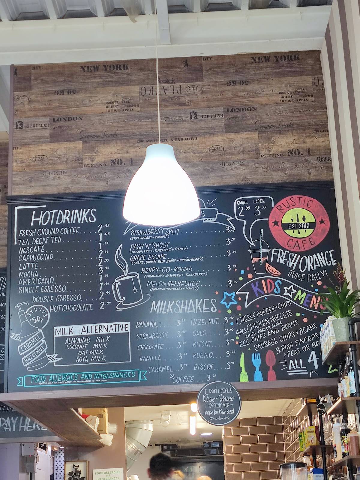 Menu at Rustic Café cafe, Watford