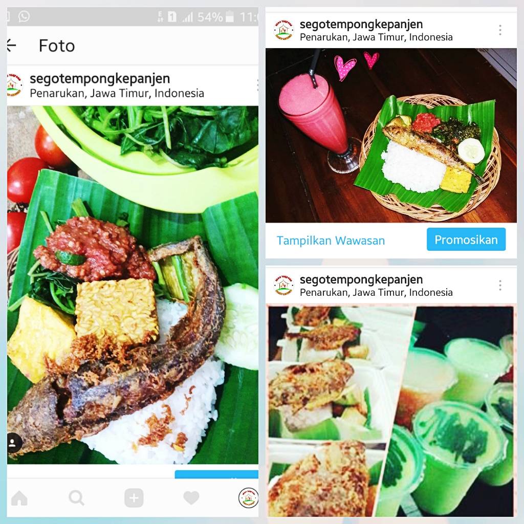 Menu at SEGO TEMPONG restaurant, Indonesia