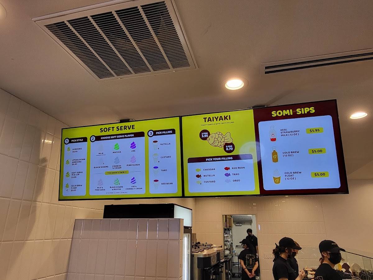 Menu at SOMISOMI desserts, Chandler