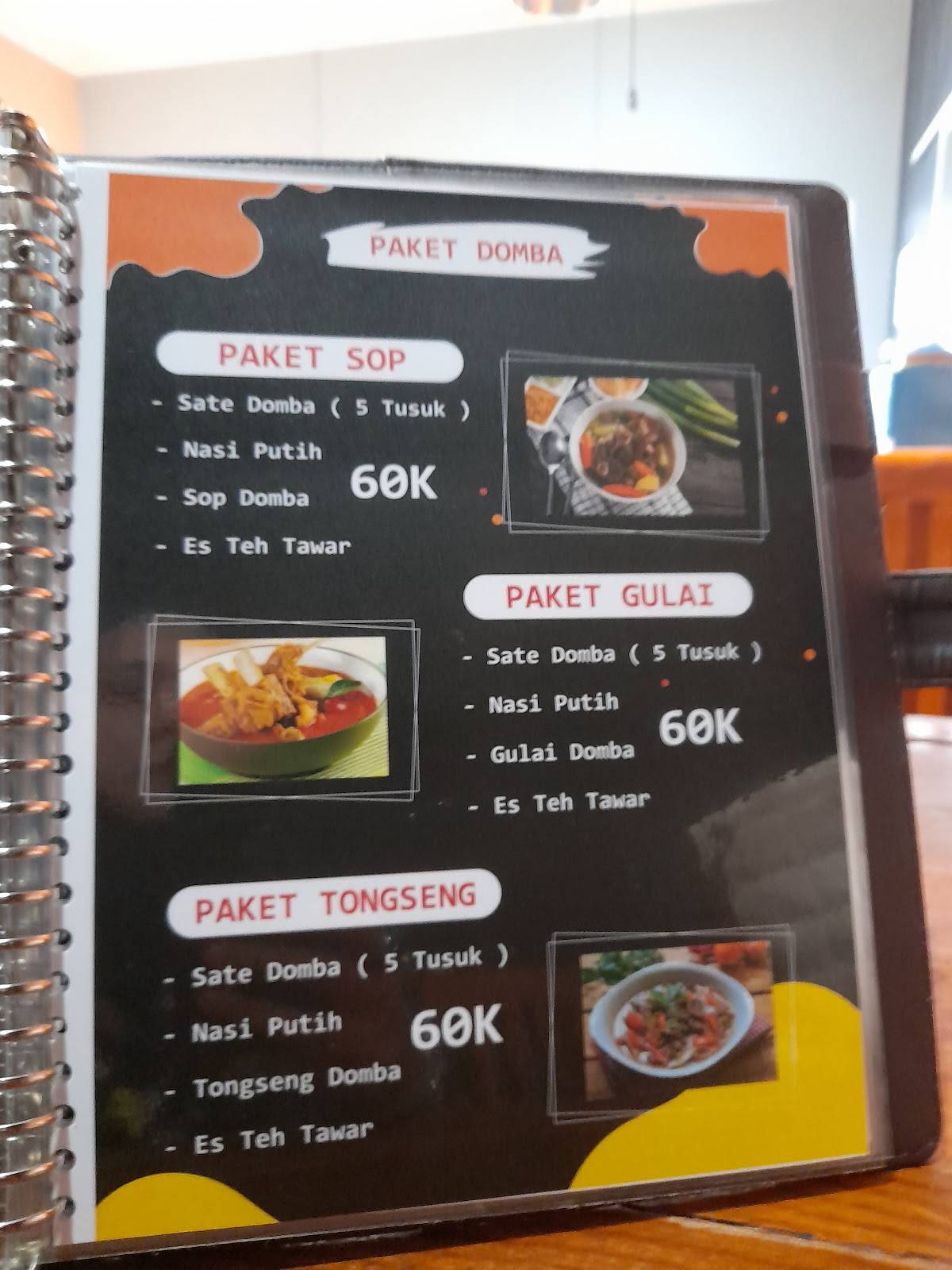 Menu at Sop Janda & Sate Tegal Revina restaurant, Bekasi Regency