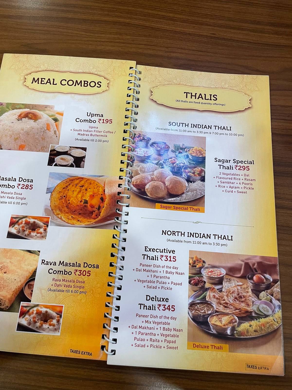 Menu at Sagar Ratna, Noida, A-8