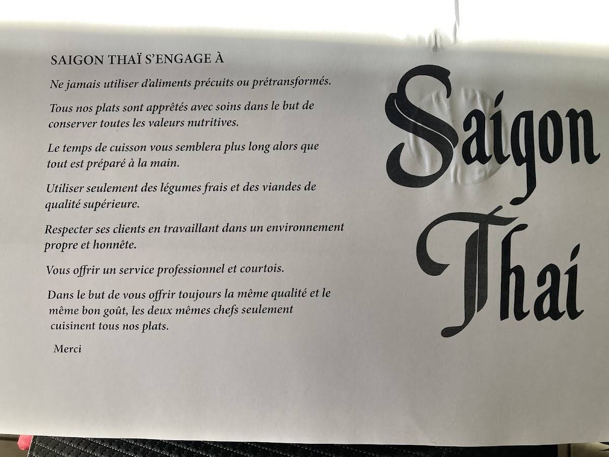 Menu at Saigon Boy Noodle House restaurant, Ottawa