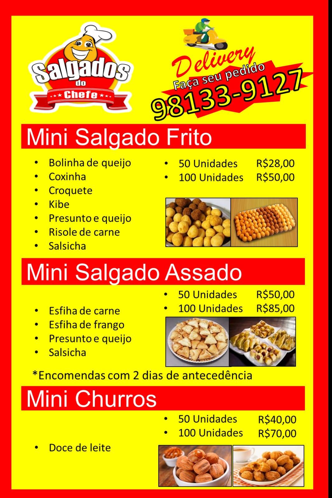 Menu em Salgados do chefe restaurante, Campinas