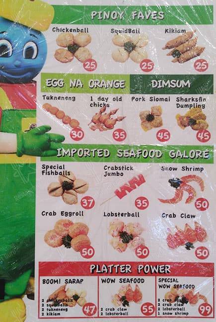 Menu at Sam's Everything on Sticks pub & bar, Quezon City, 1100 ...