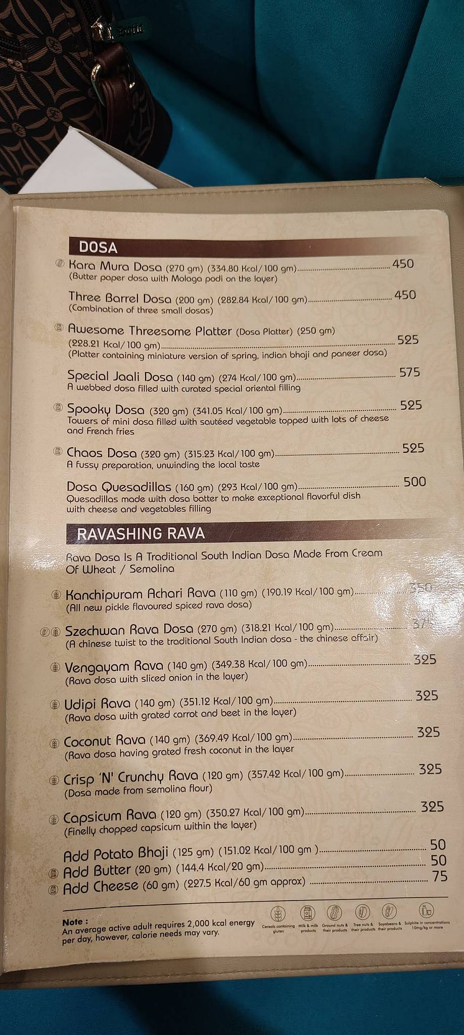 Menu at Sankalp Signature - South Indian Restaurant in Sindhu Bhavan ...