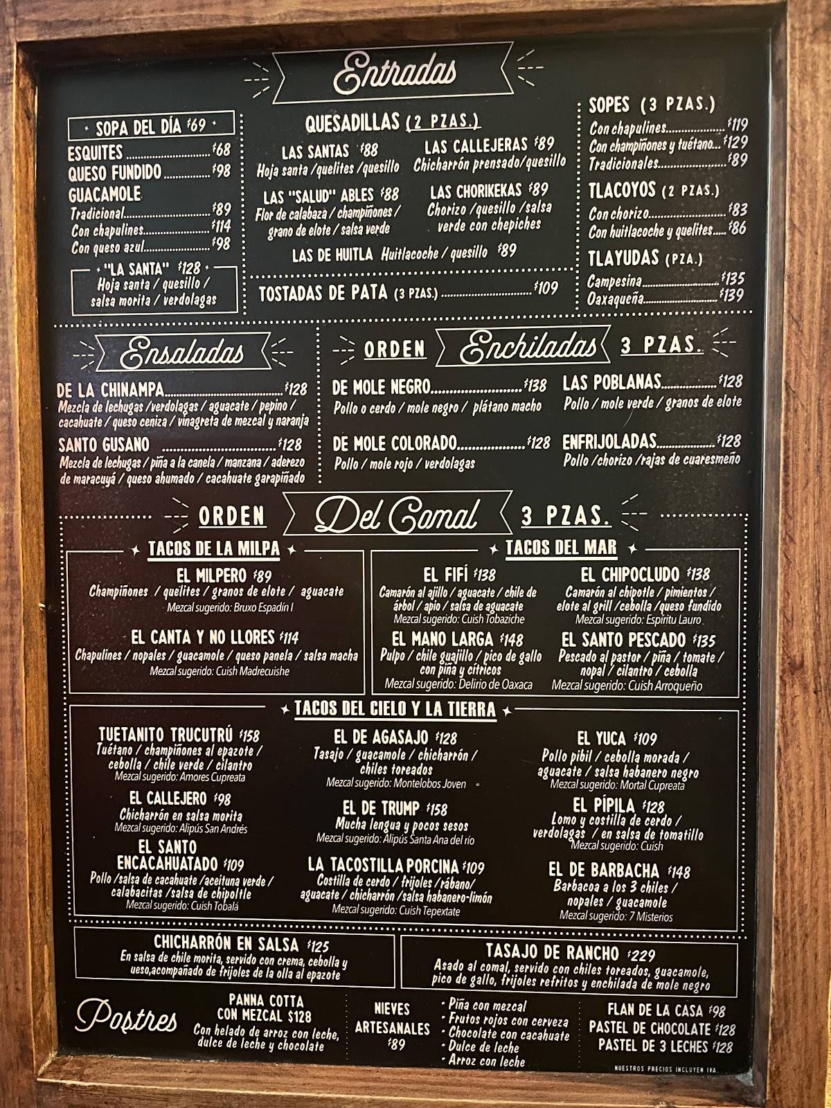 Carta de Santo Gusano - Taco Bar Perisur, Ciudad de México, Anillo Perif. Blvd. Adolfo López ...