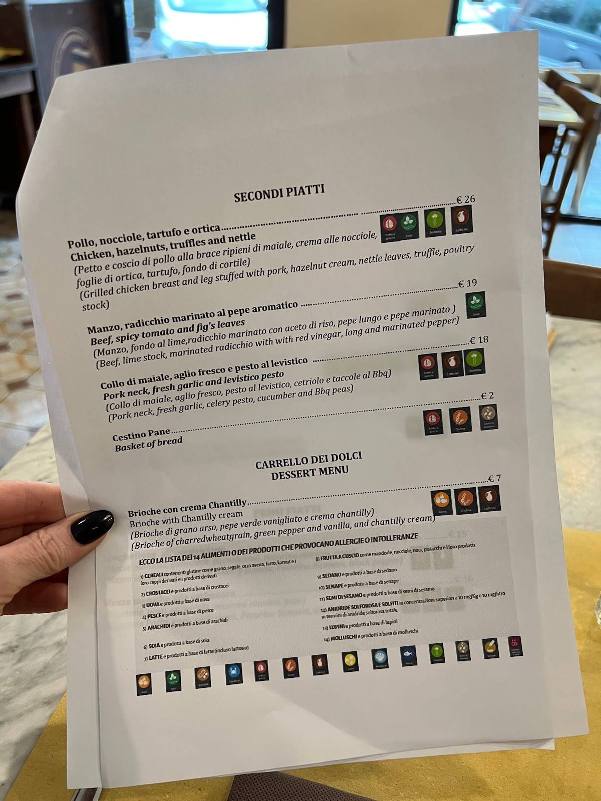 Menu da SantoPalato ristorante, Roma