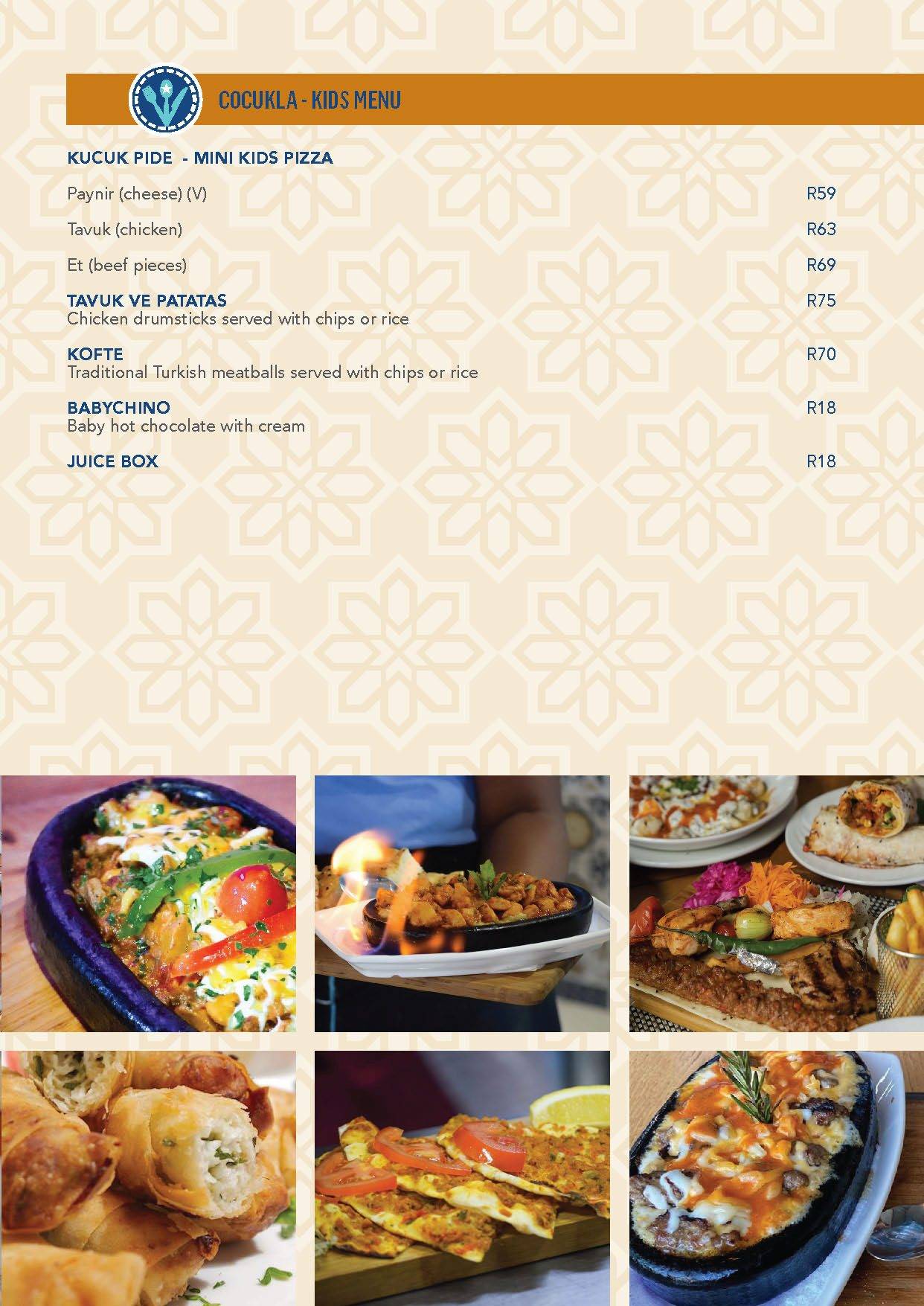 Menu at Saray Restaurant, Cape Town, Shop G01 Clocktower Building