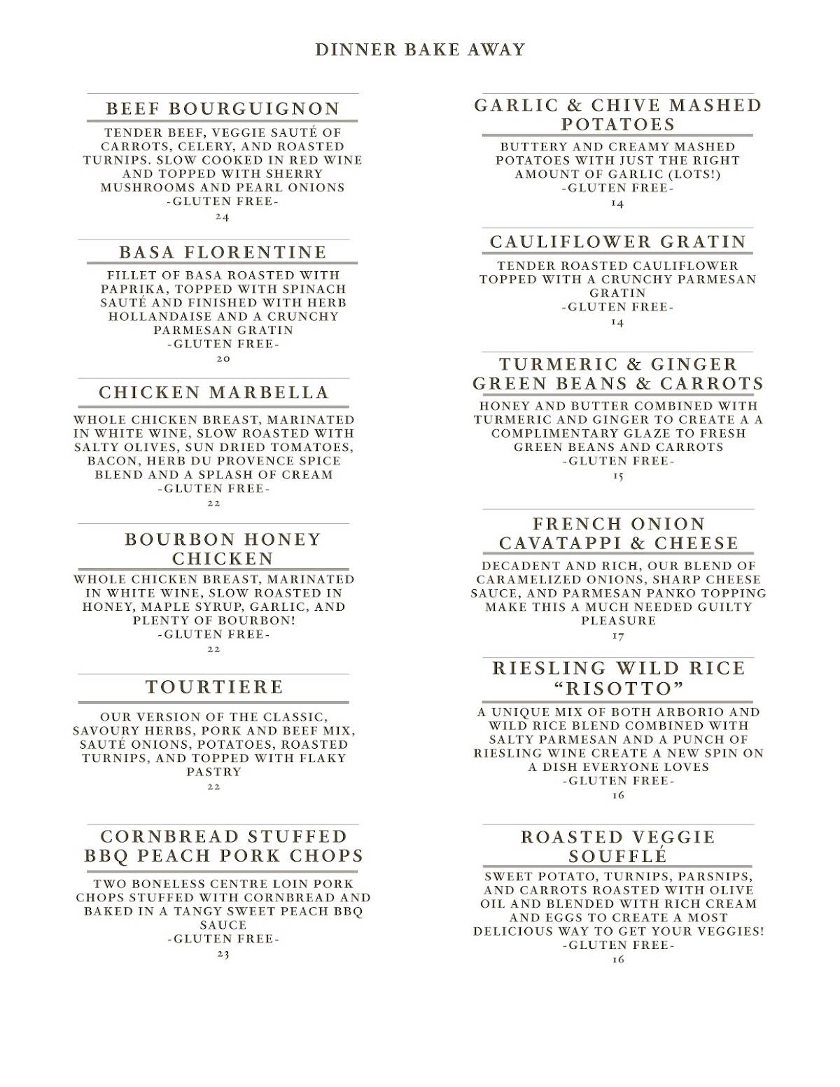 Menu at Flint pub & bar, Saskatoon
