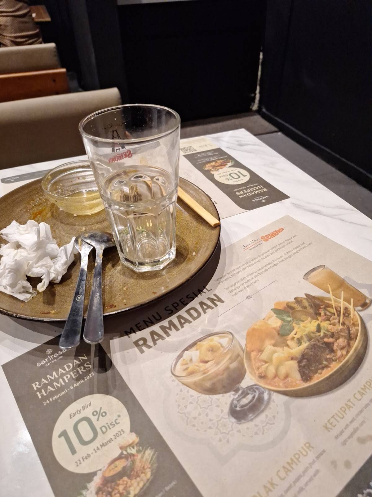 Menu at Sate Khas Senayan, AEON Sentul City restaurant, Sumur Batu