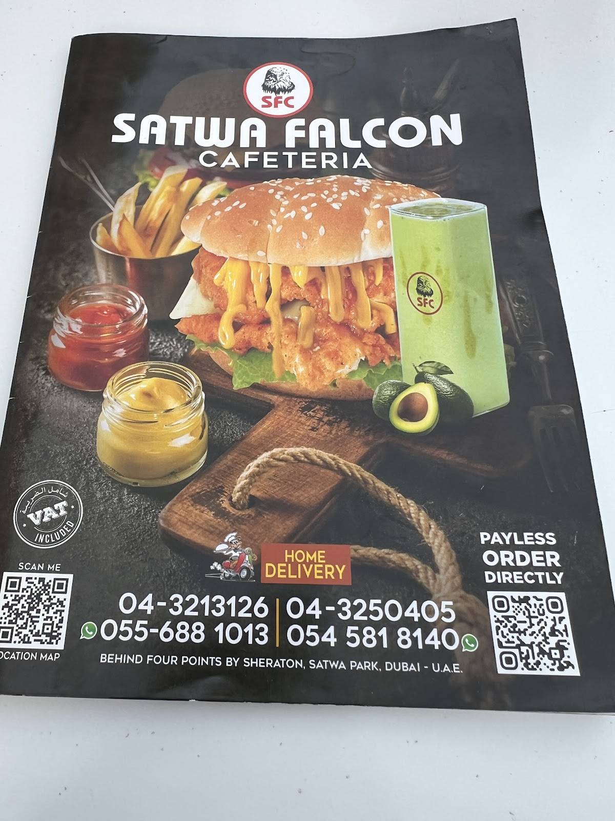 Menu at Satwa Falcon Cafeteria, Dubai, 79 308th Rd