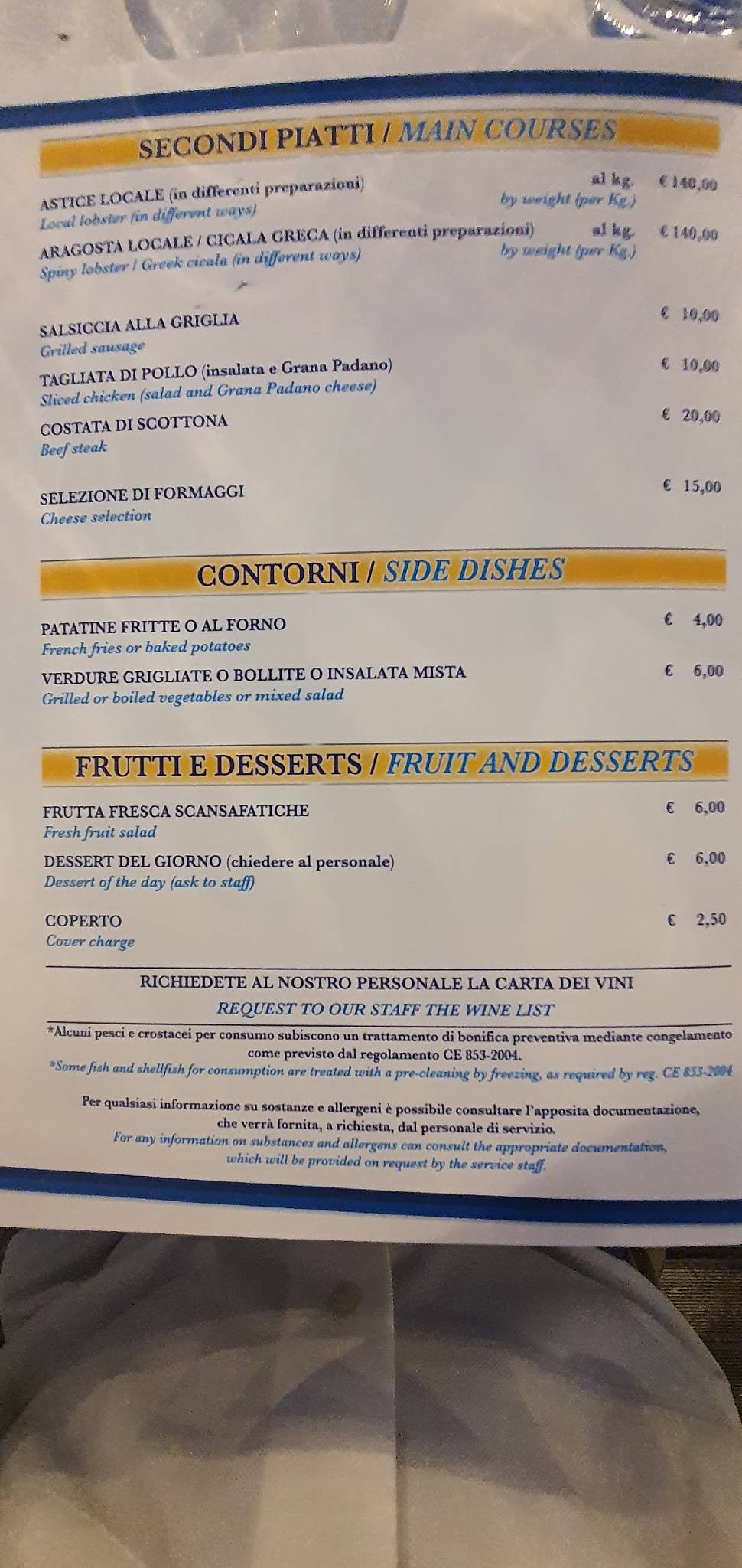 Menu da OSTERIA DEL PORTO ristorante, Savelletri