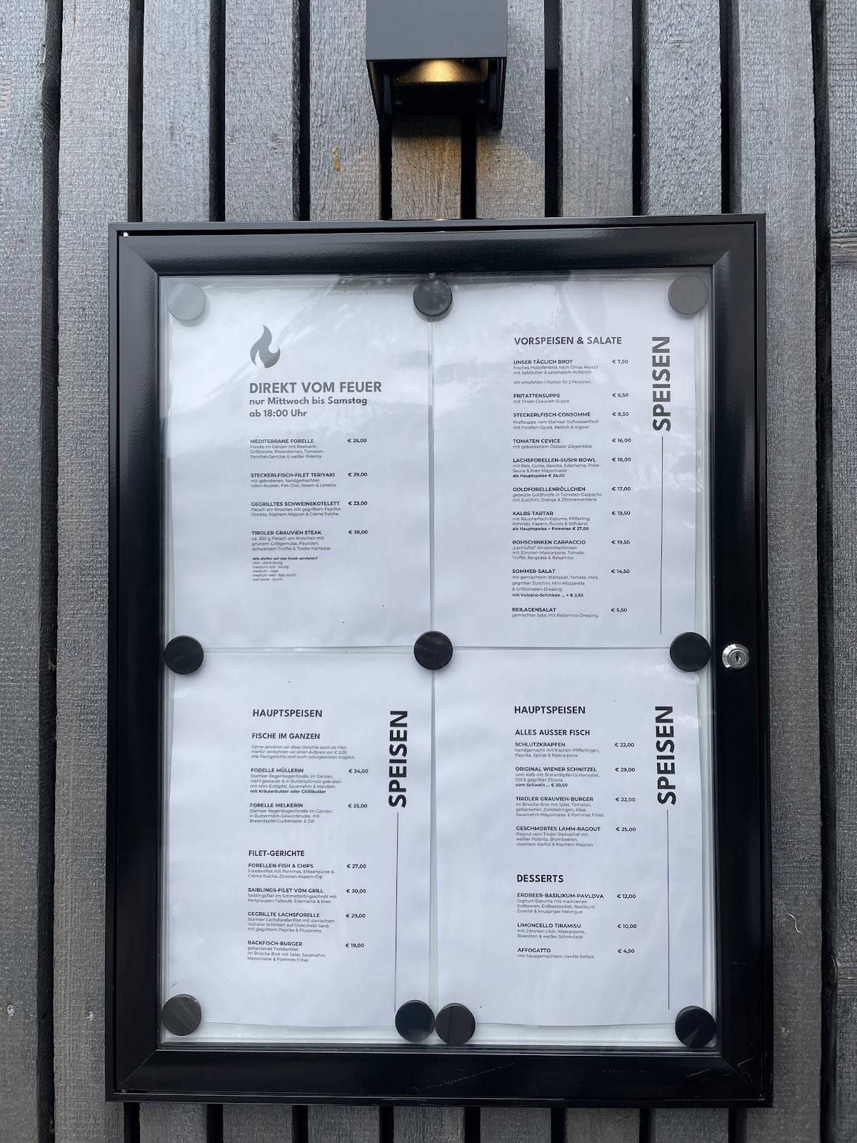 Speisekarte von Schwarzfischer Anglerzentrum & Restaurant, Stams