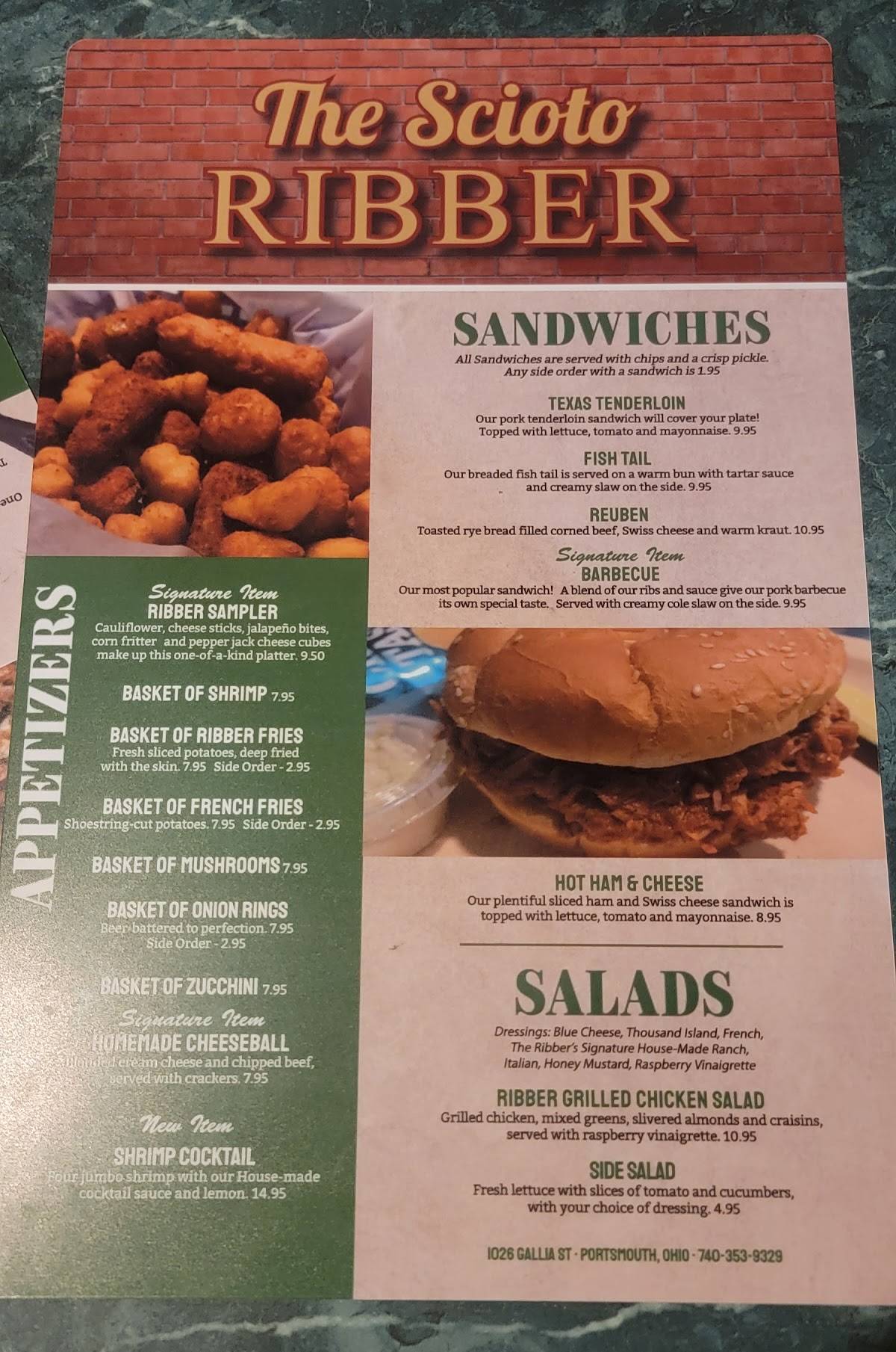 Menu at Scioto Ribber BBQ, Portsmouth