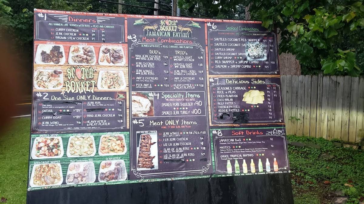 Menu at Scotch Bonnet Jamaican Restaurant, Atlanta