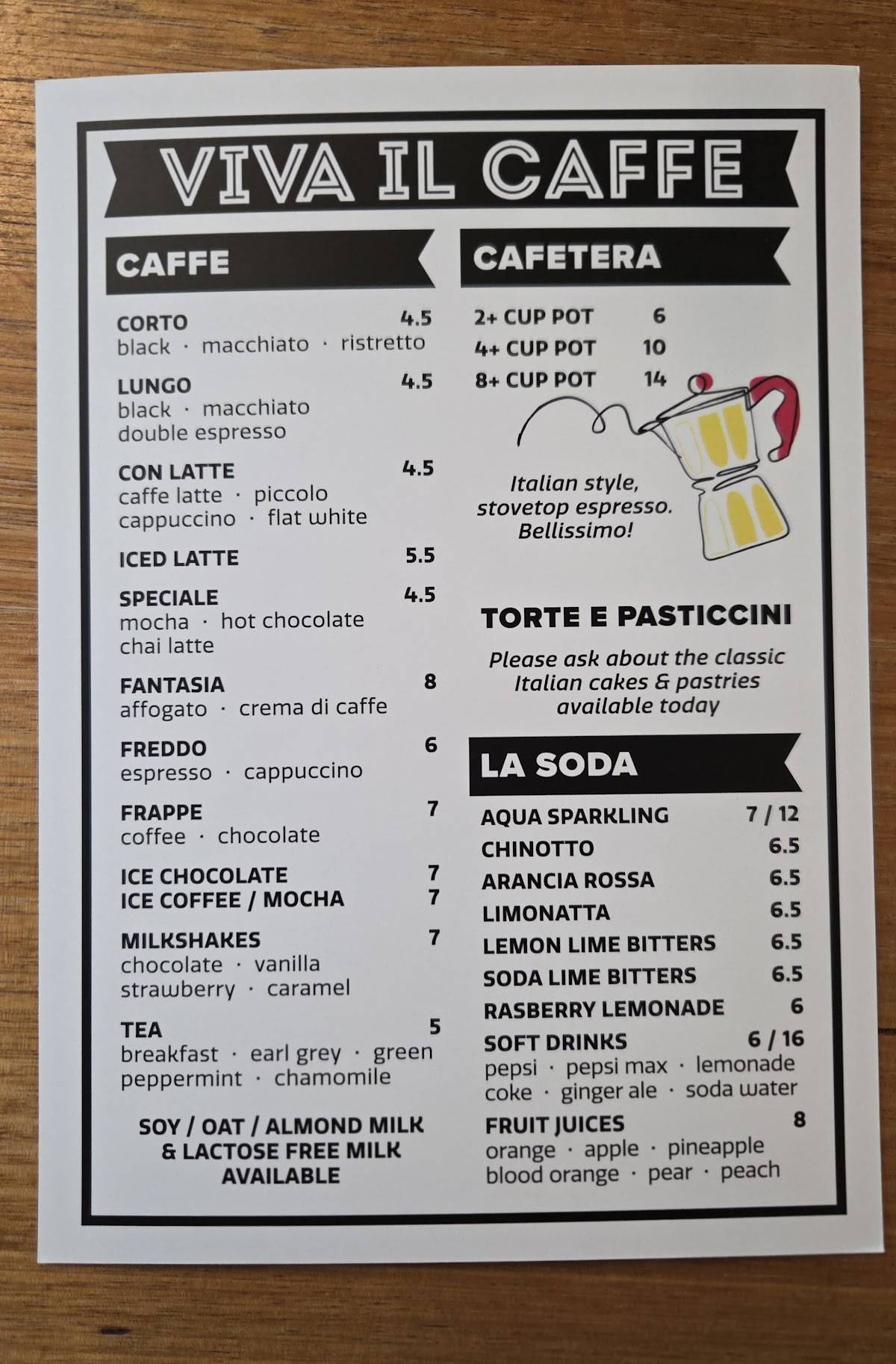 Menu at Scusa Mi! Italiano restaurant, Glen Waverley