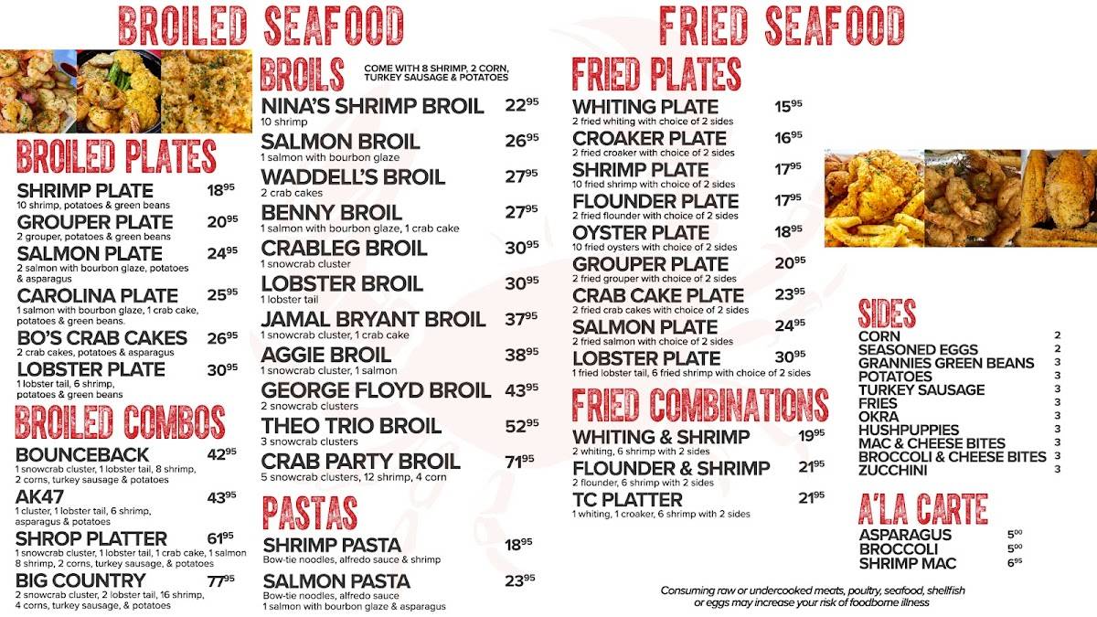 Menu at Seafood Destiny restaurant, Greensboro, W Gate City Blvd