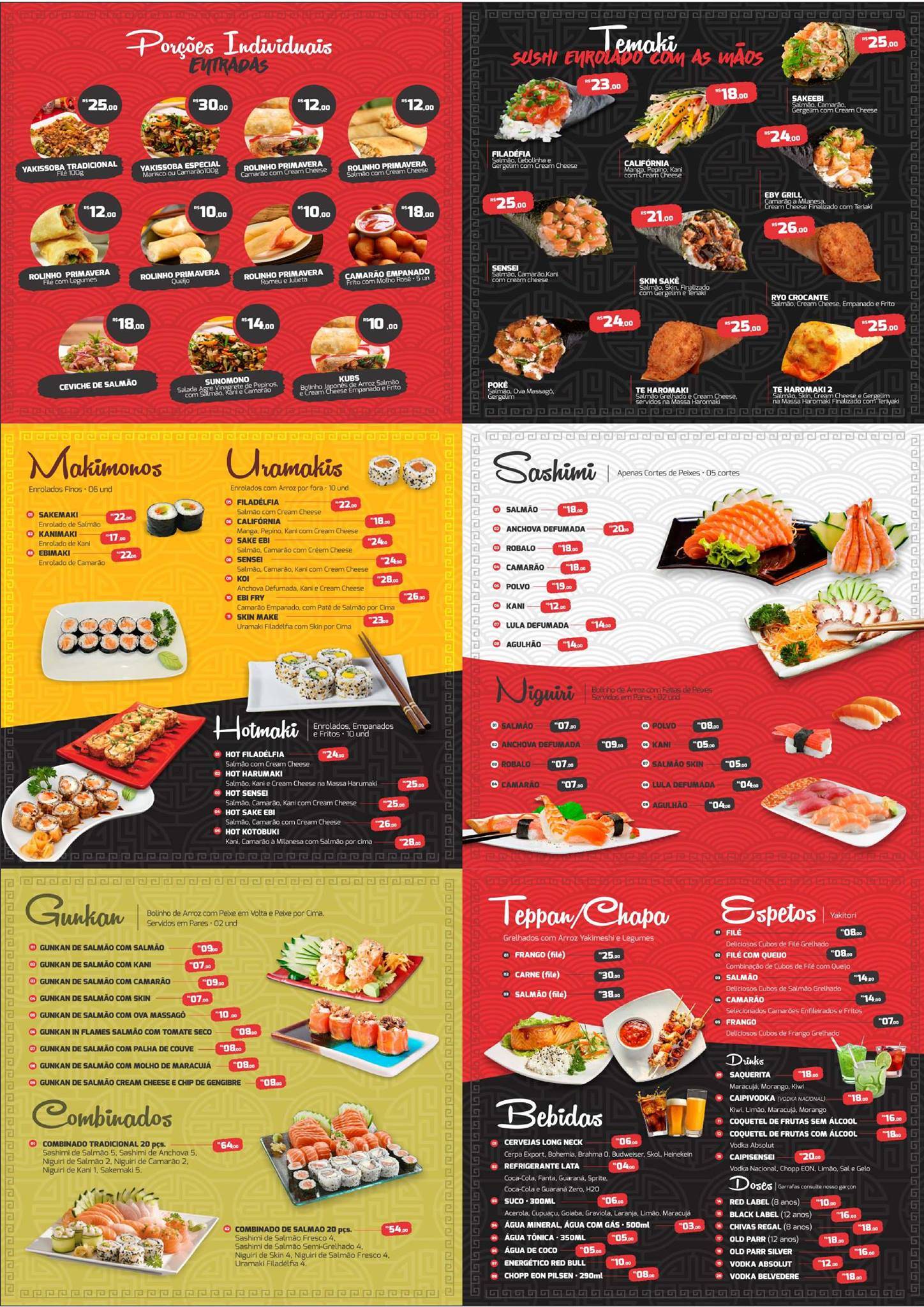Menu em Sensei Sushi Bar, Brasil