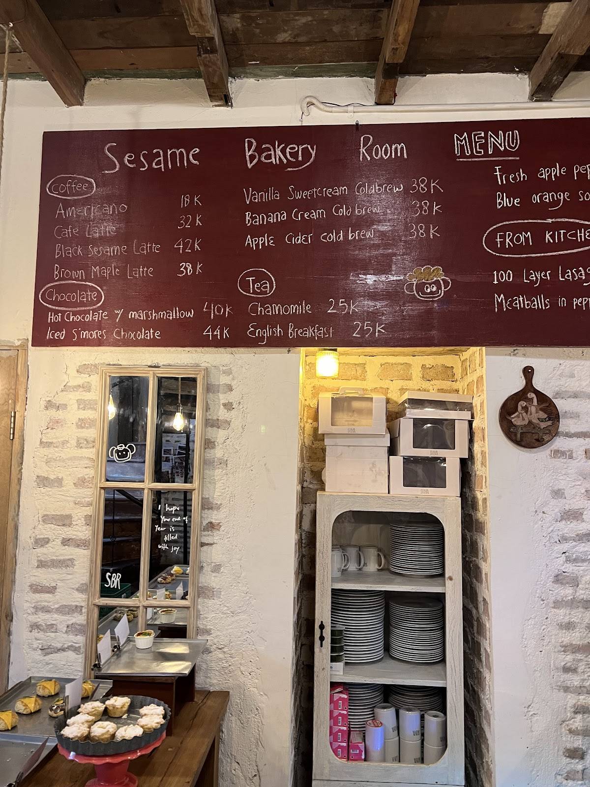 Menu at Sesame Bakery Room, South Jakarta, Jl. Kemang Timur No.17