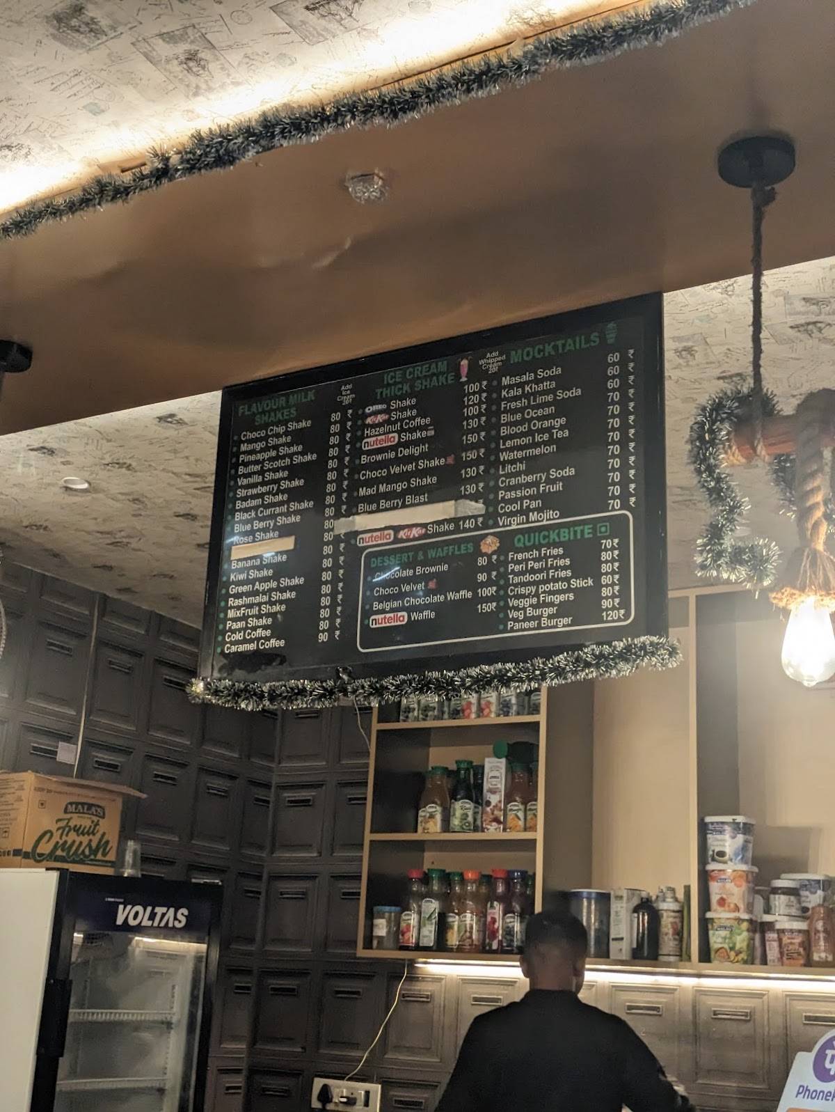 Menu at Shake King, Rourkela