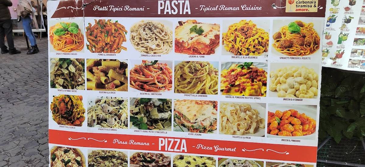 Menu at Shamrock pub & bar, Rome, Via del Colosseo