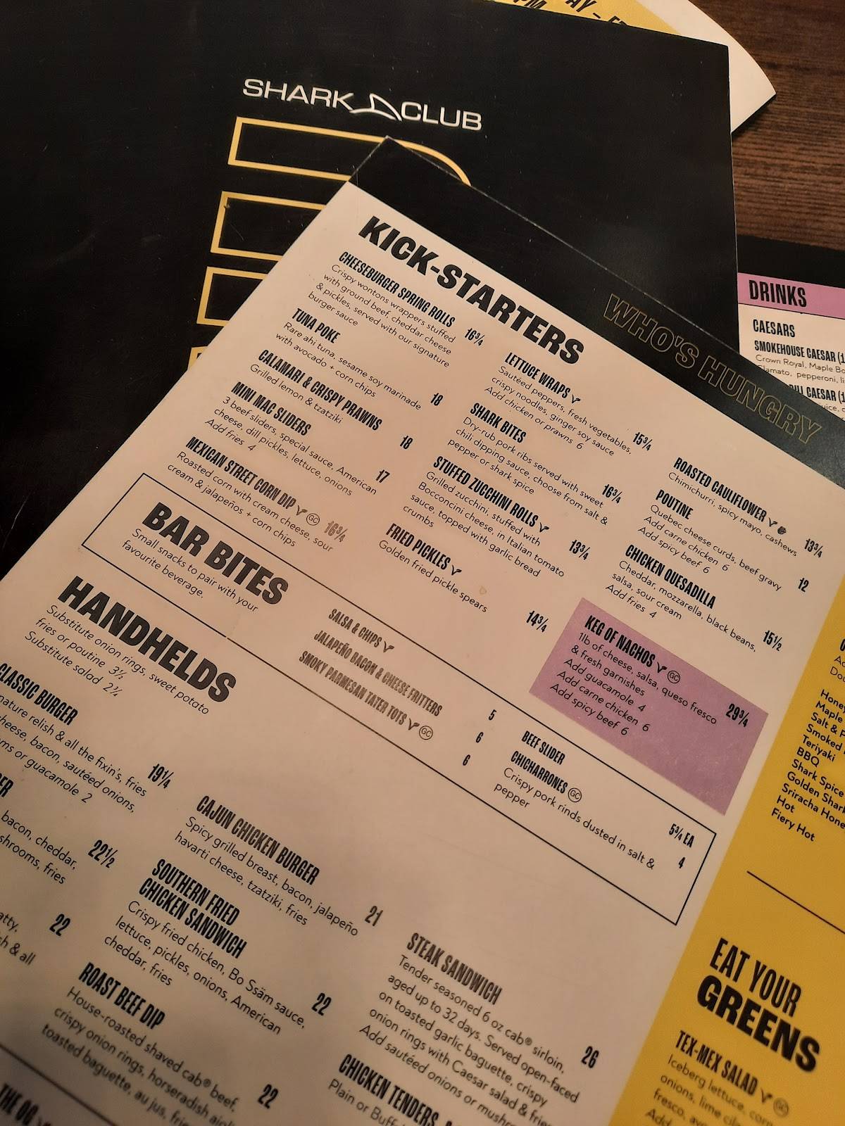 Menu at Shark Club Sports Bar & Grill, Calgary, 11 St SE