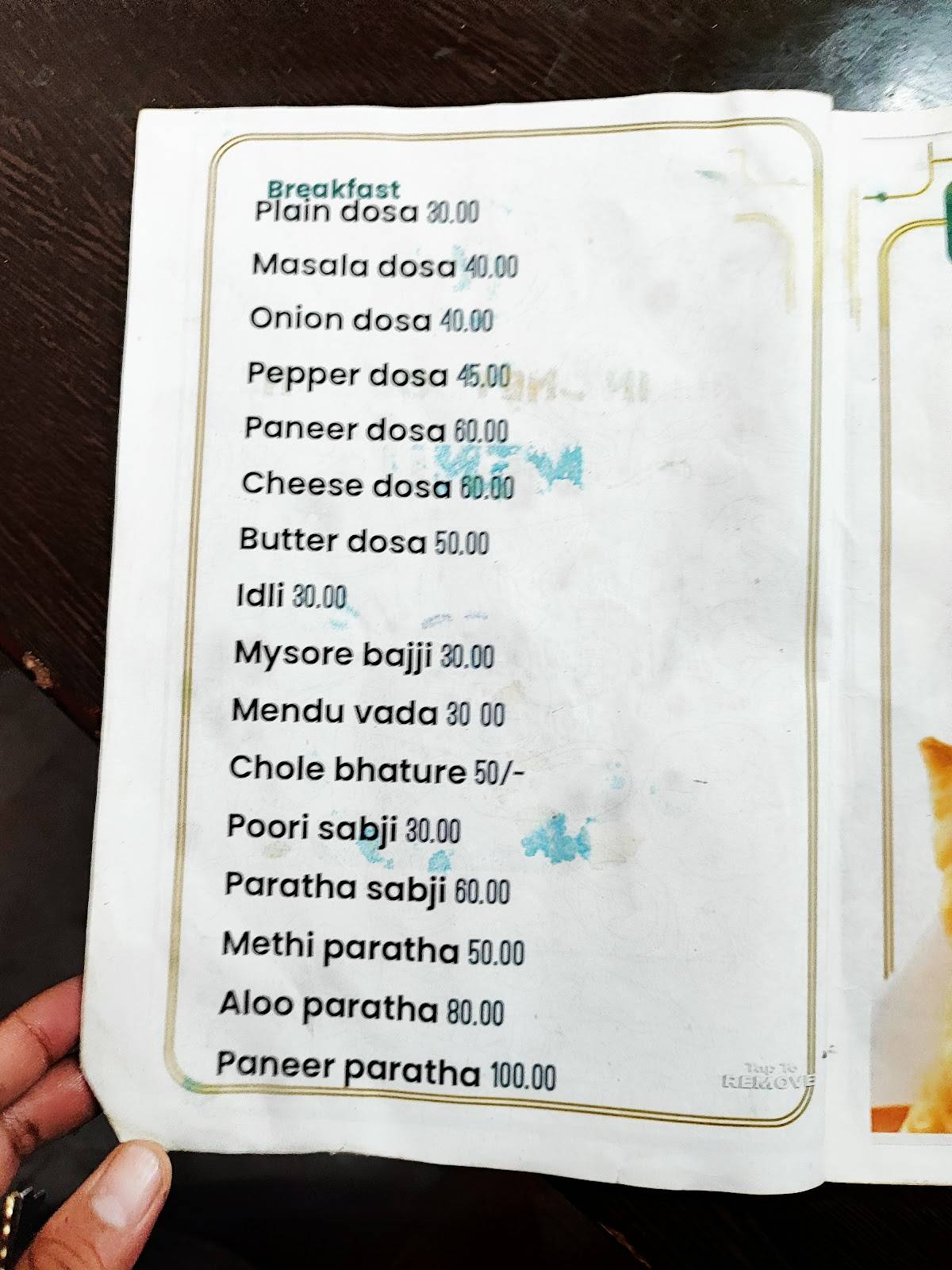 Menu at Shri Banke Bihari Restaurant, Dundigal