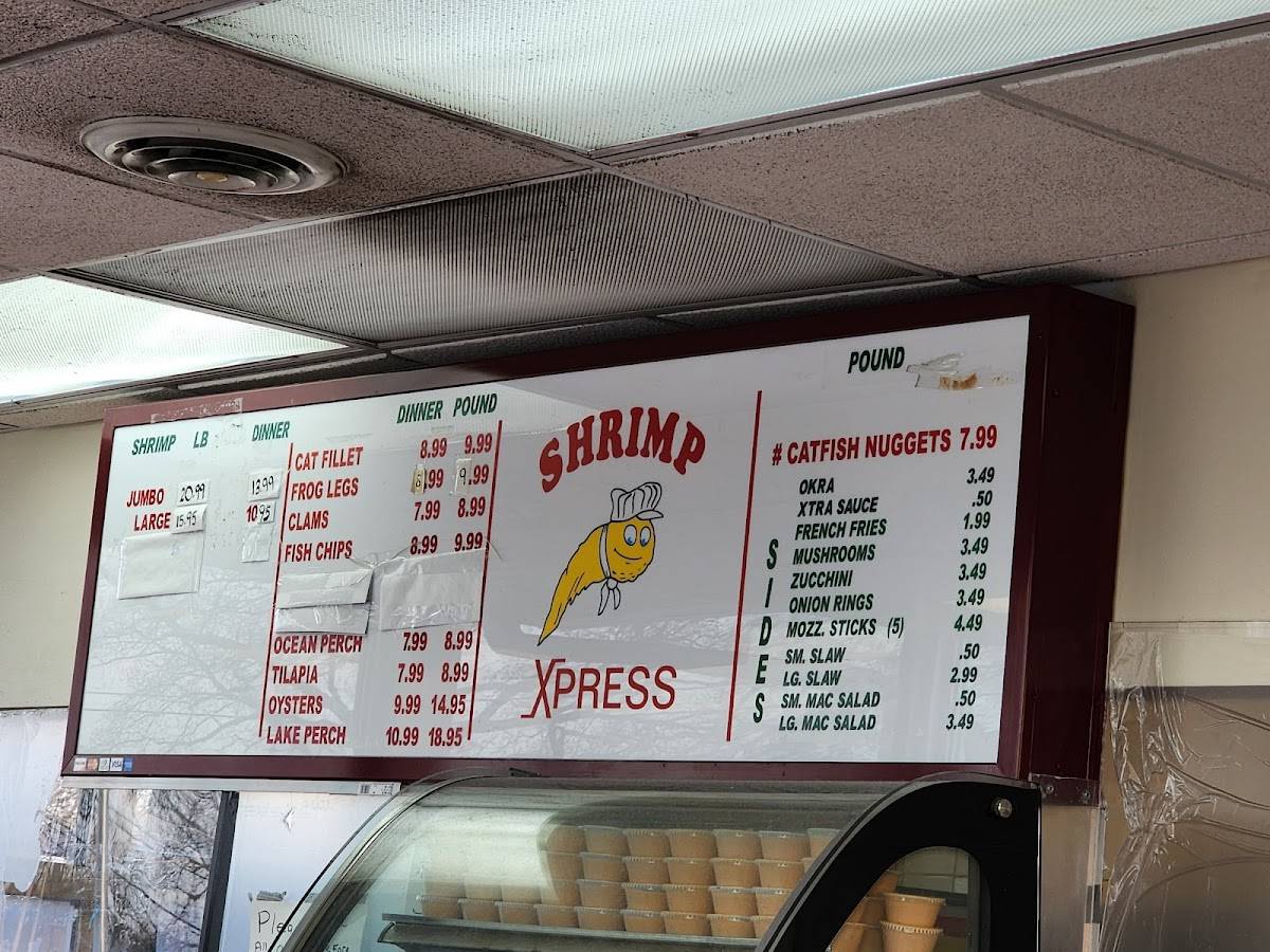 Menu at Shrimp express restaurant, Calumet City, 911 River Oaks Dr