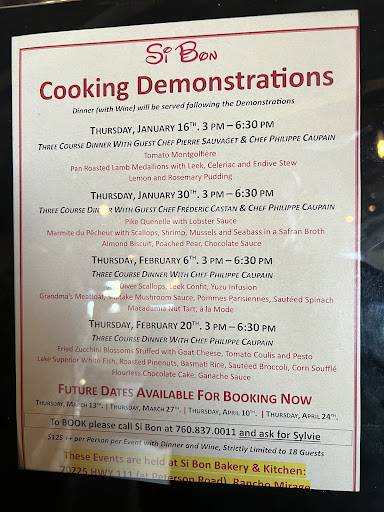 Menu at Si Bon pub & bar, Rancho Mirage