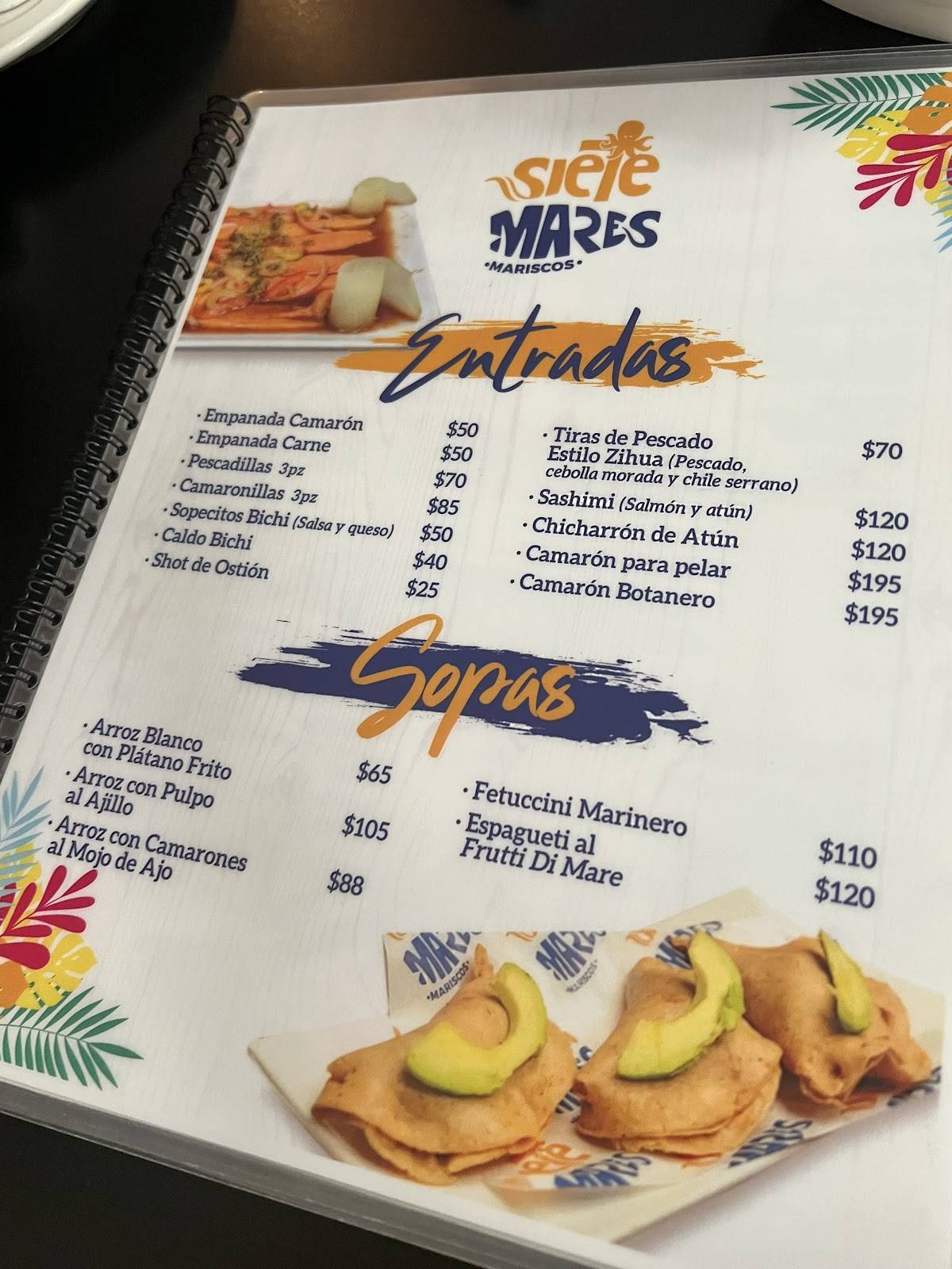 Carta del restaurante Siete Mares Pachuca, Pachuca del Soto