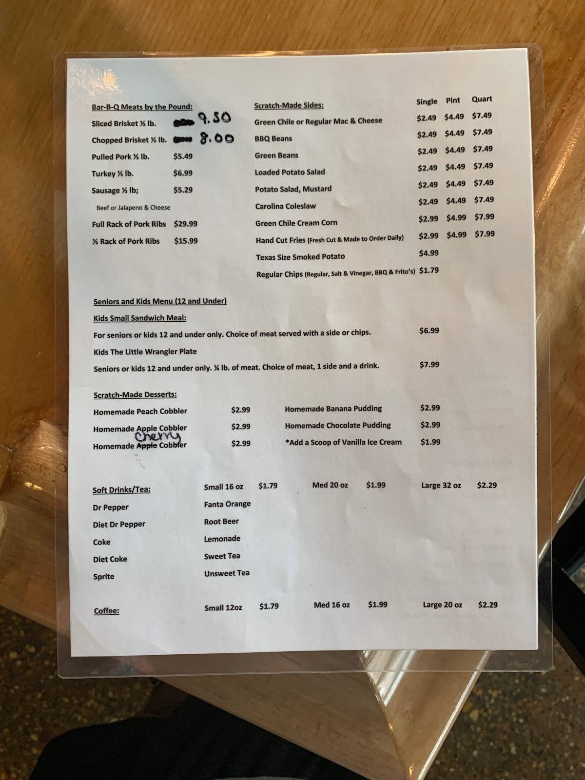 Menu at Silver Bullet Smokehouse and Tavern BBQ, Lubbock