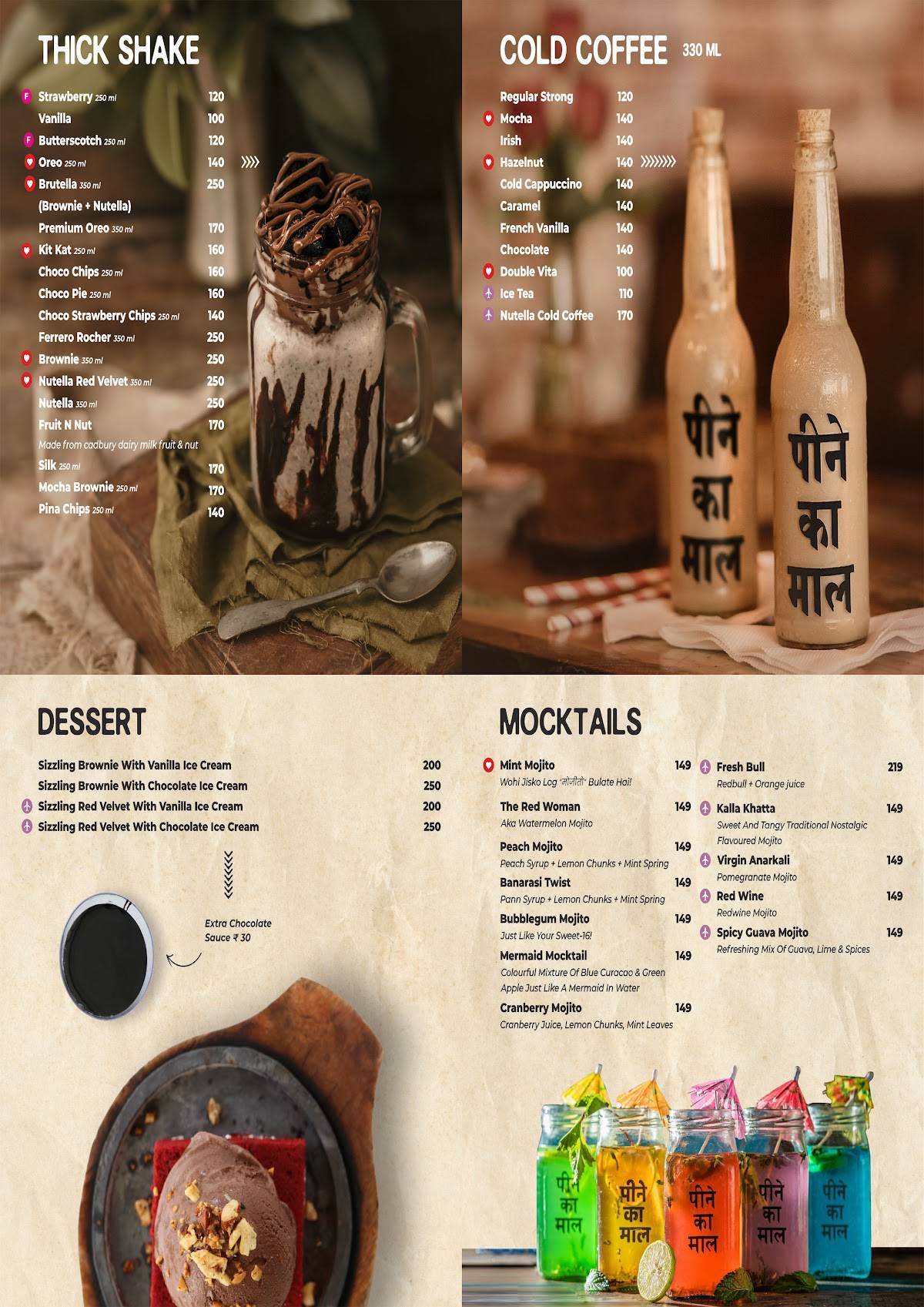 Menu at Size Zero Cafe, Morbi