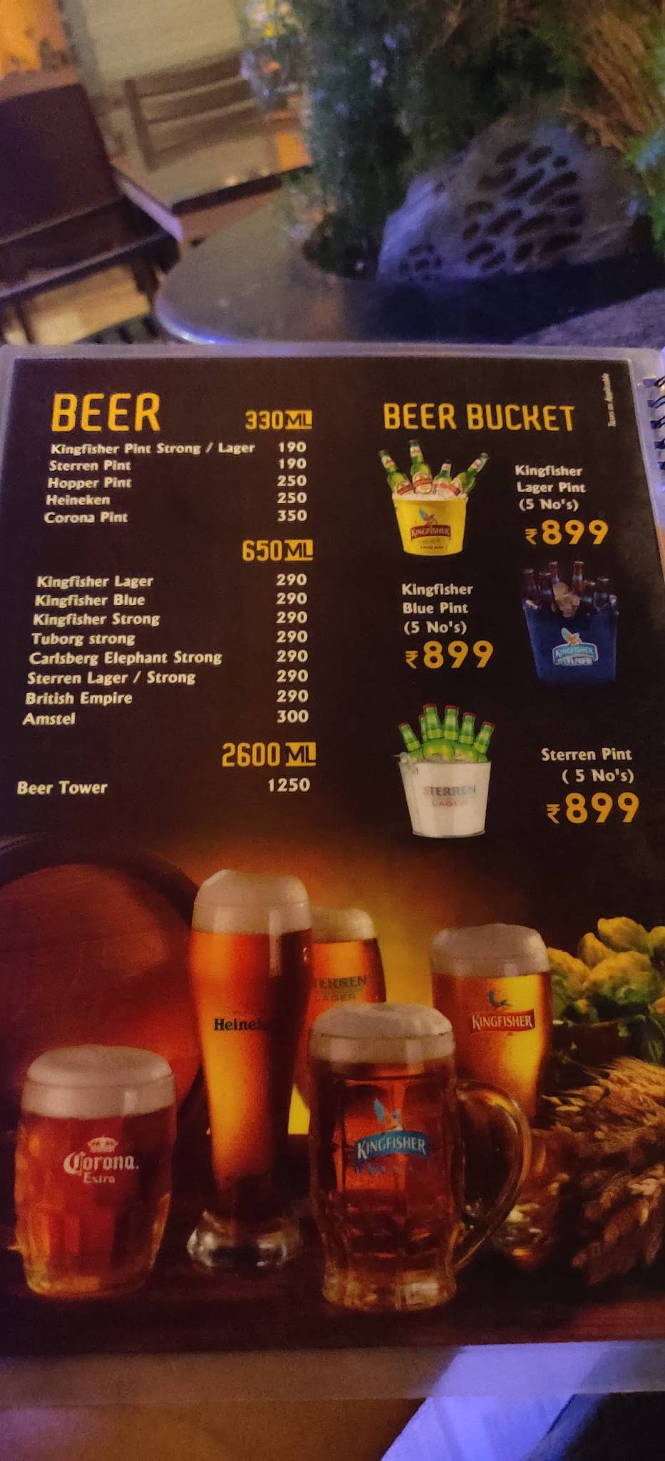 Menu at Skyline Rooftop Bar, Chennai