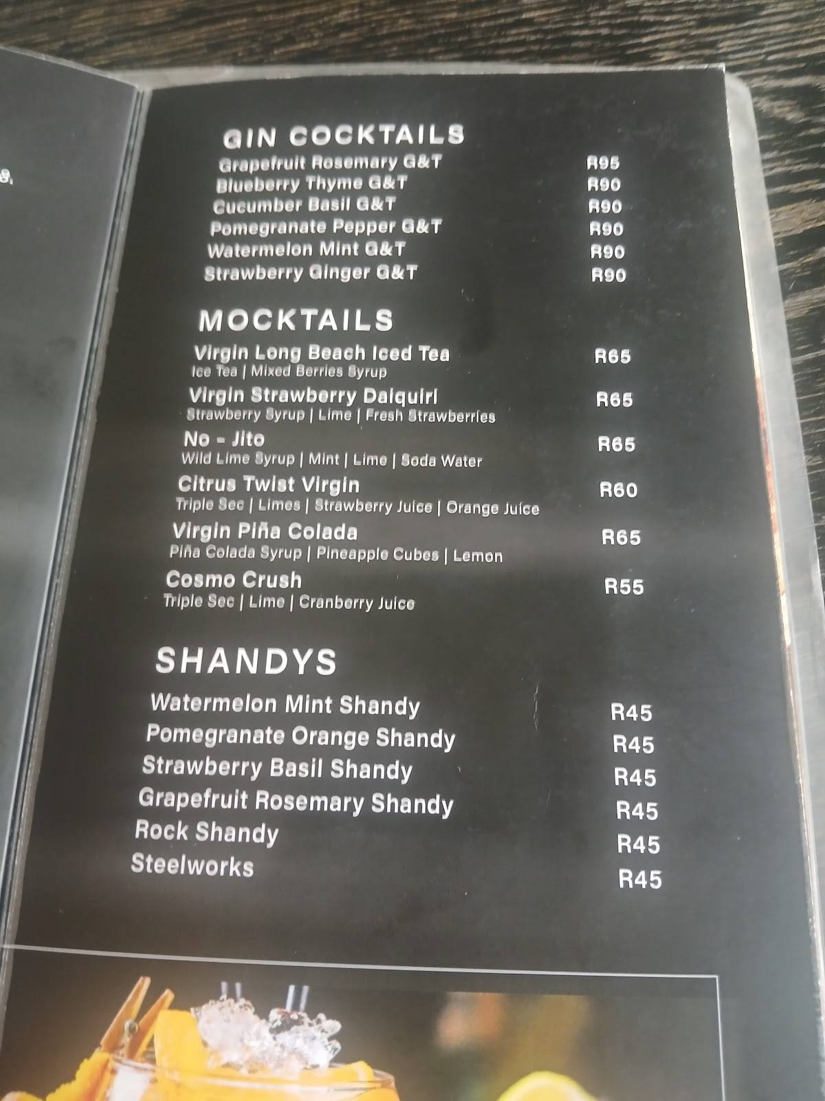 Menu at Skyline Rooftop Restaurant, Bar and Lounge, Pretoria