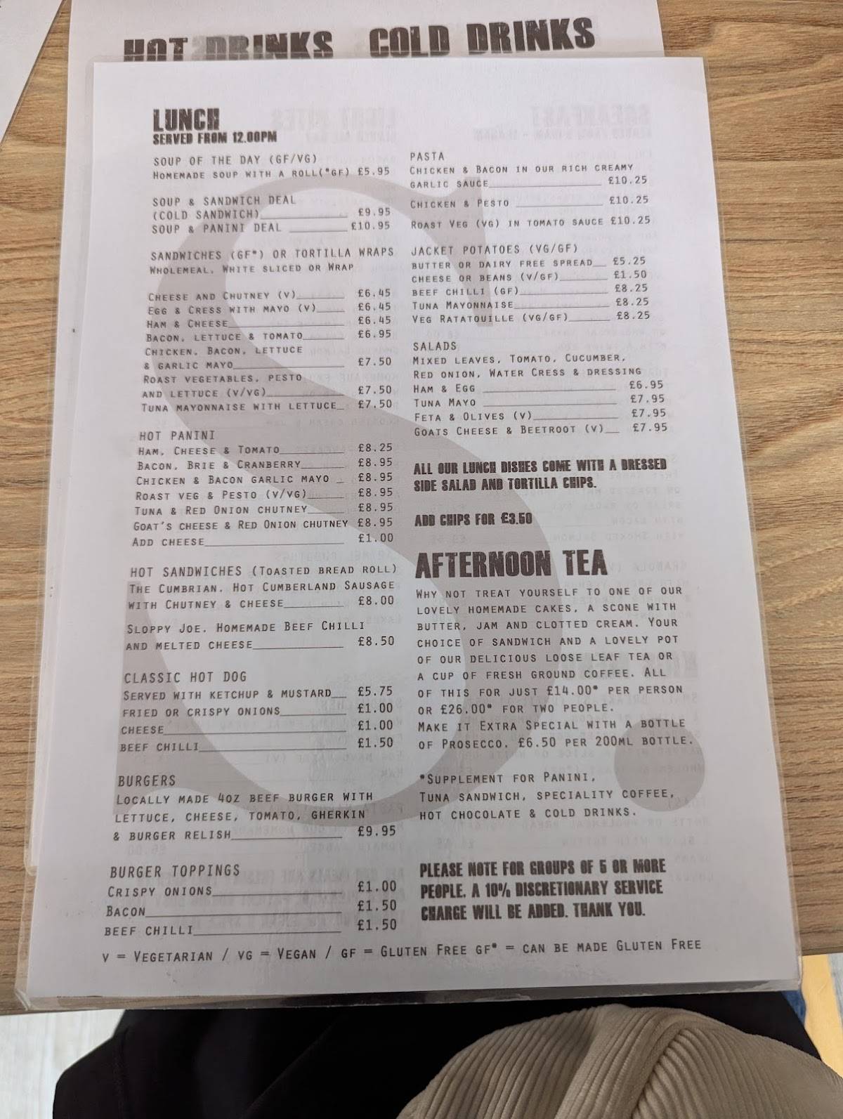 Menu at Slate - Coffee. Bar. Kitchen, Windermere