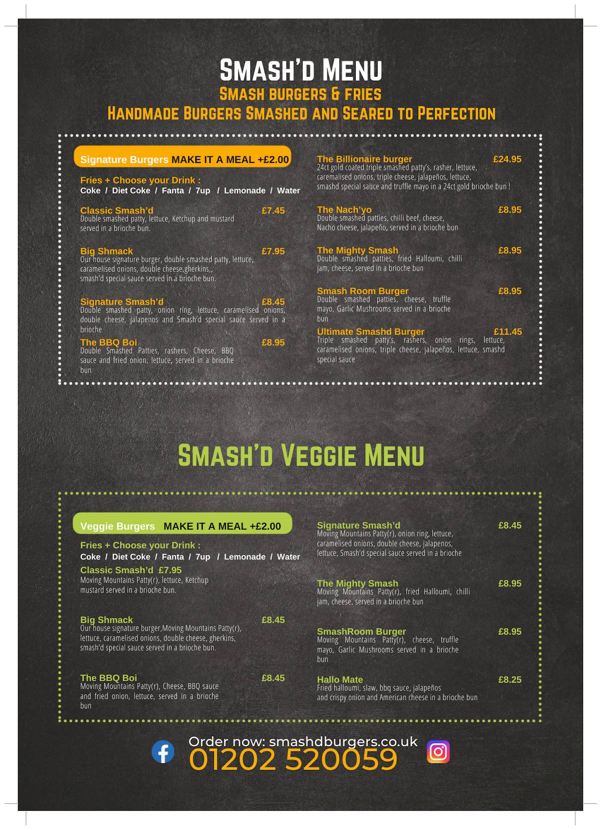 Menu at Smashd - Burgers and fries restaurant, Poole
