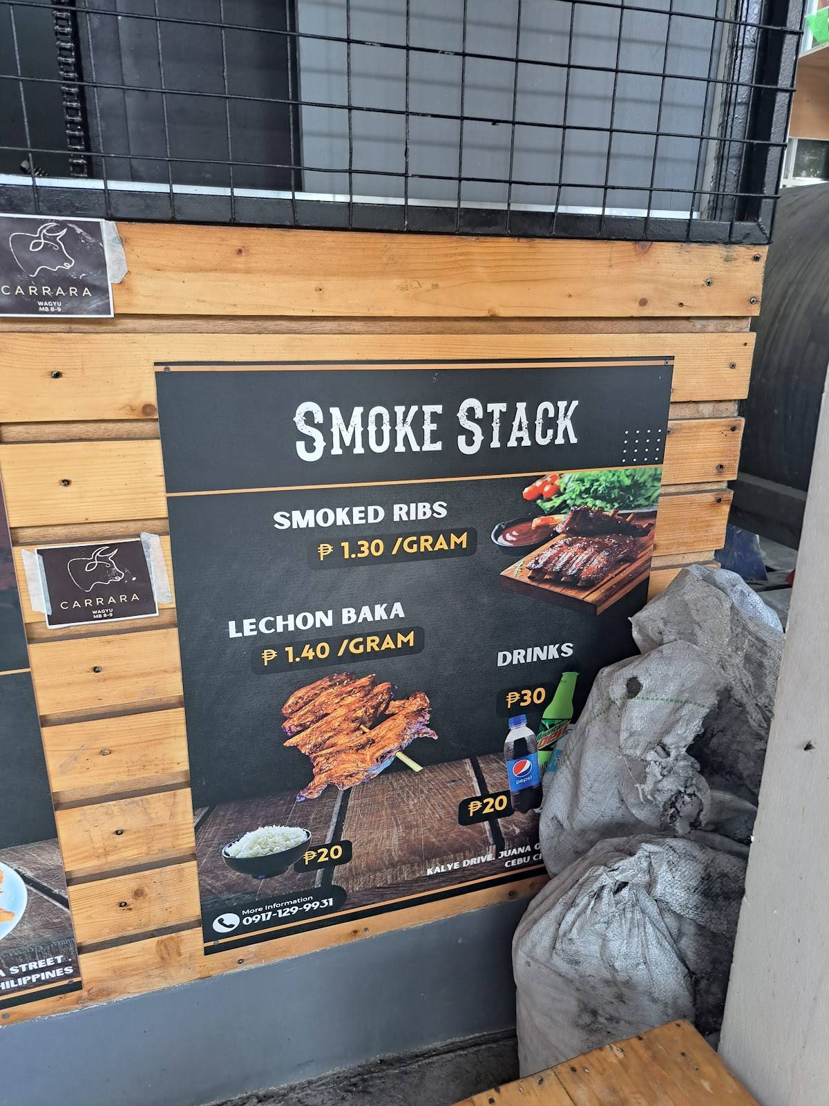 Menu at Smoke Stack restaurant, Cebu City