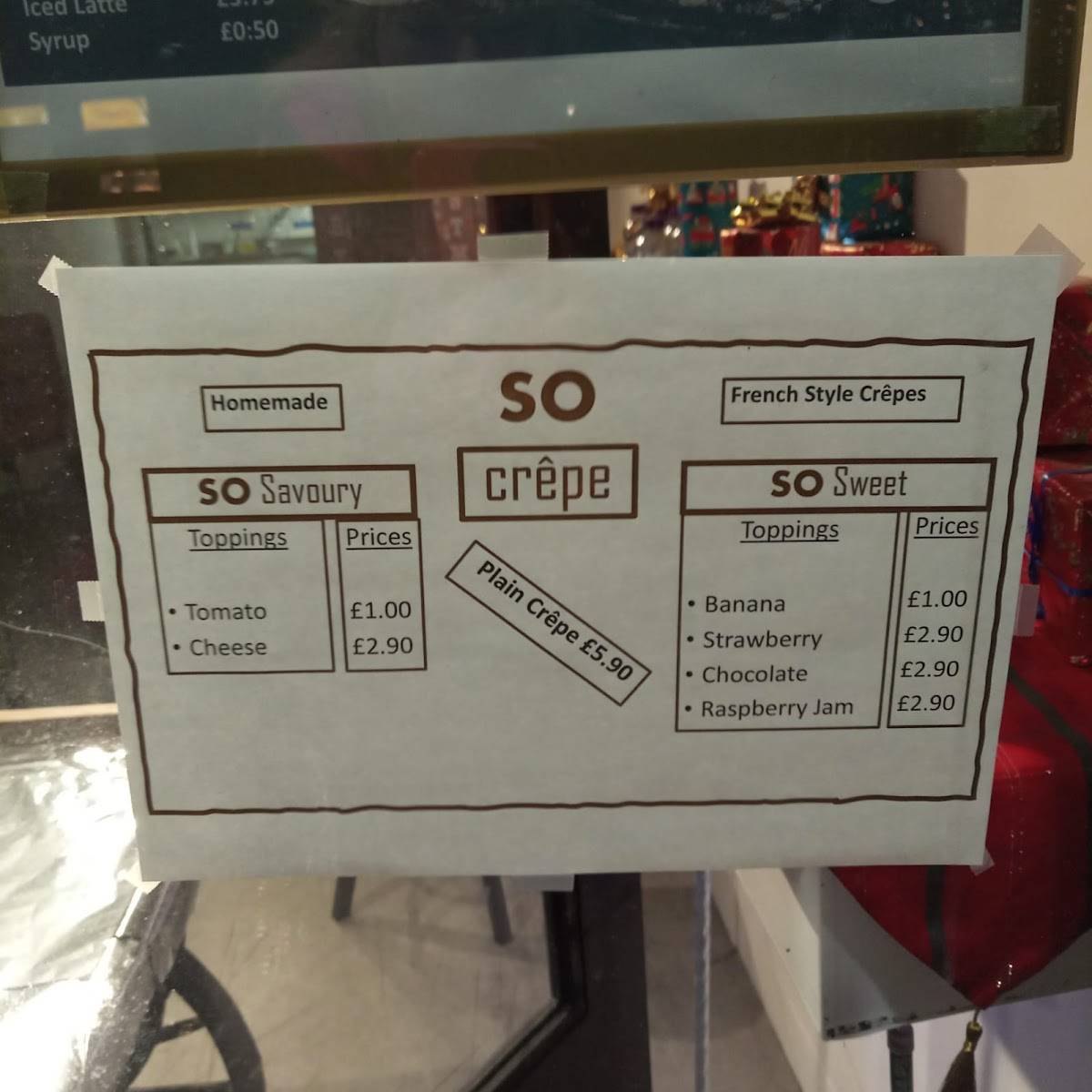 Menu at So Doughnuts restaurant, London