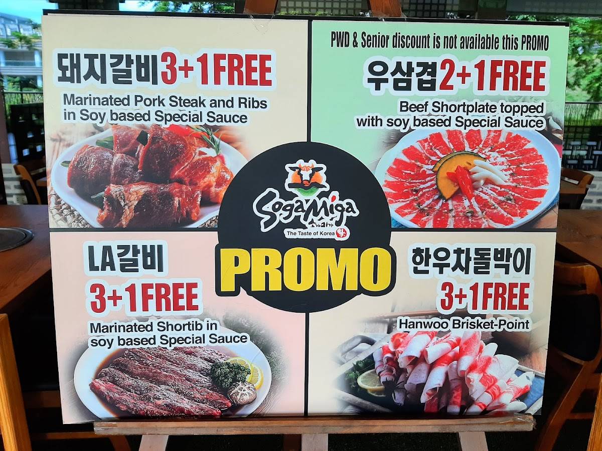 Menu at Soga Miga Korean Restaurant, Muntinlupa, C28V+74P