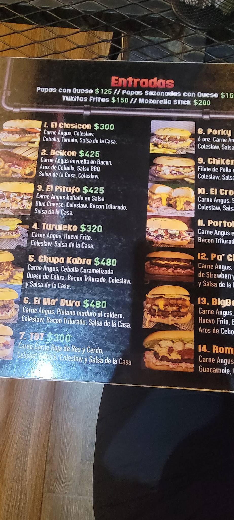 Menu at Solo Chimi restaurant, Santo Domingo Este, F4VX+V5V