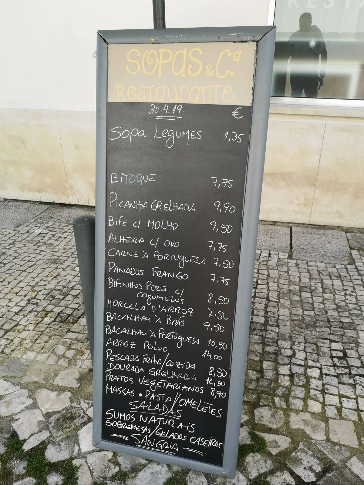 Menu em Sopas & Co restaurante, Batalha