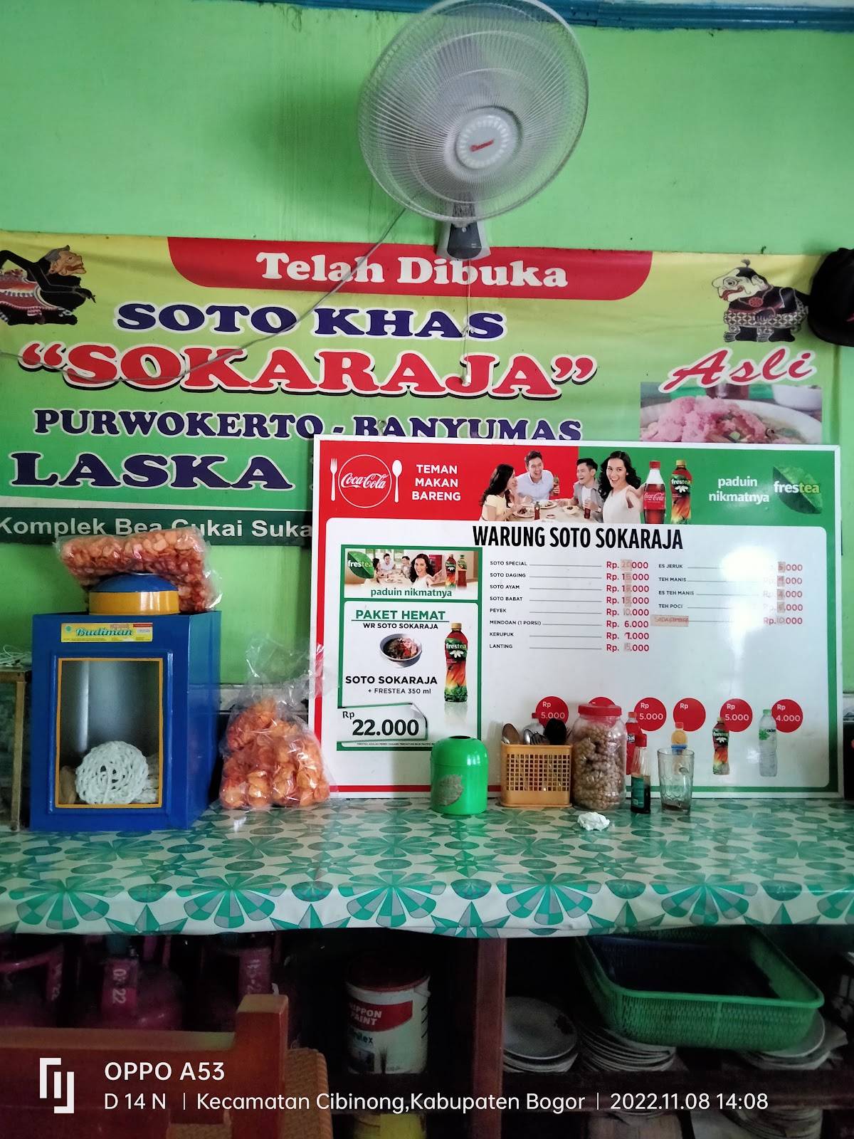 Menu at Soto Khas Sokaraja dan Mendoan LASKA BAWOR restaurant, Indonesia