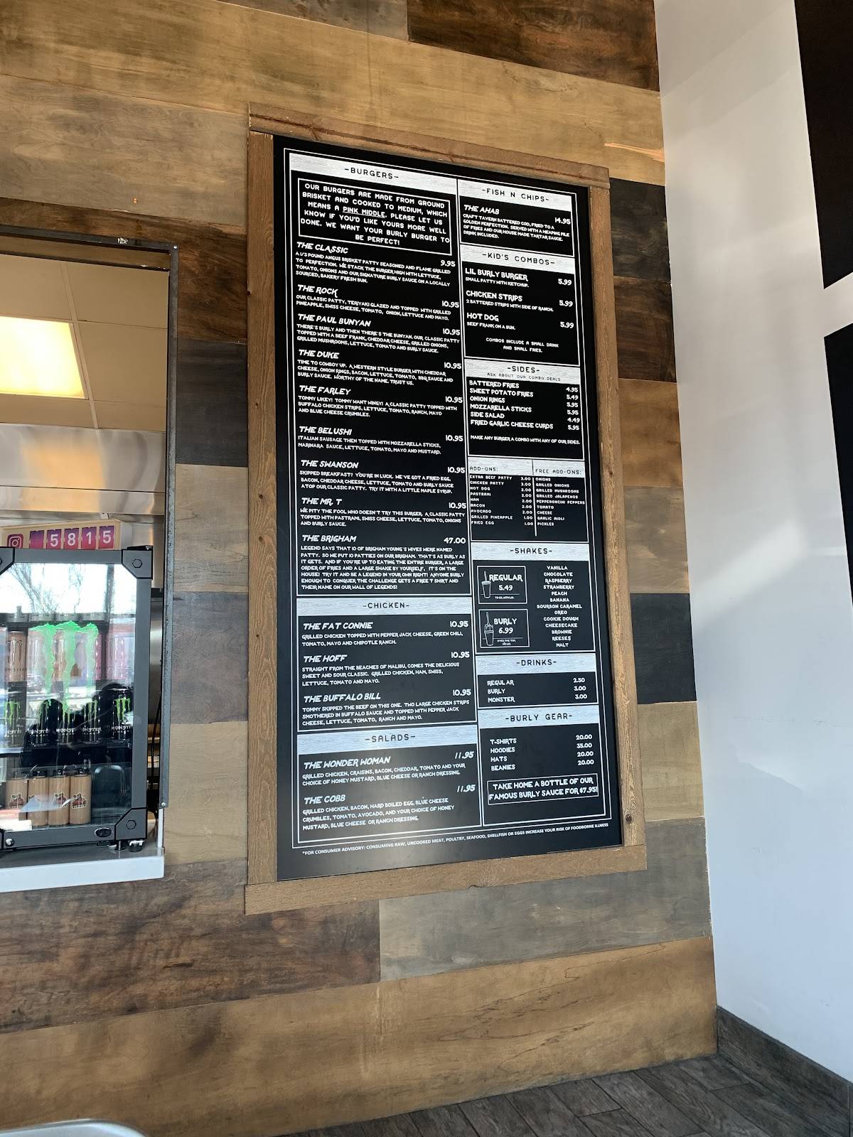 Menu at Burly Burger restaurant, South Weber, E South Weber Dr Suite 4