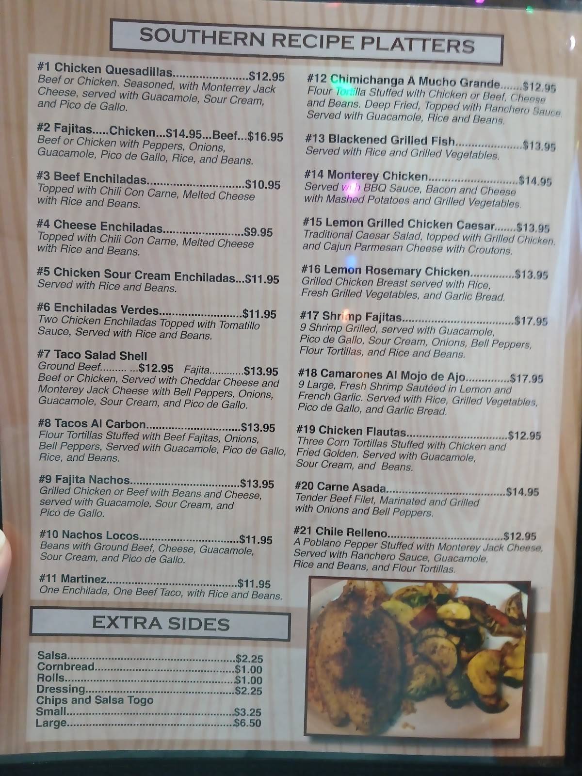 Menu at Southern Recipe restaurant, Irving, W Walnut Hill Ln
