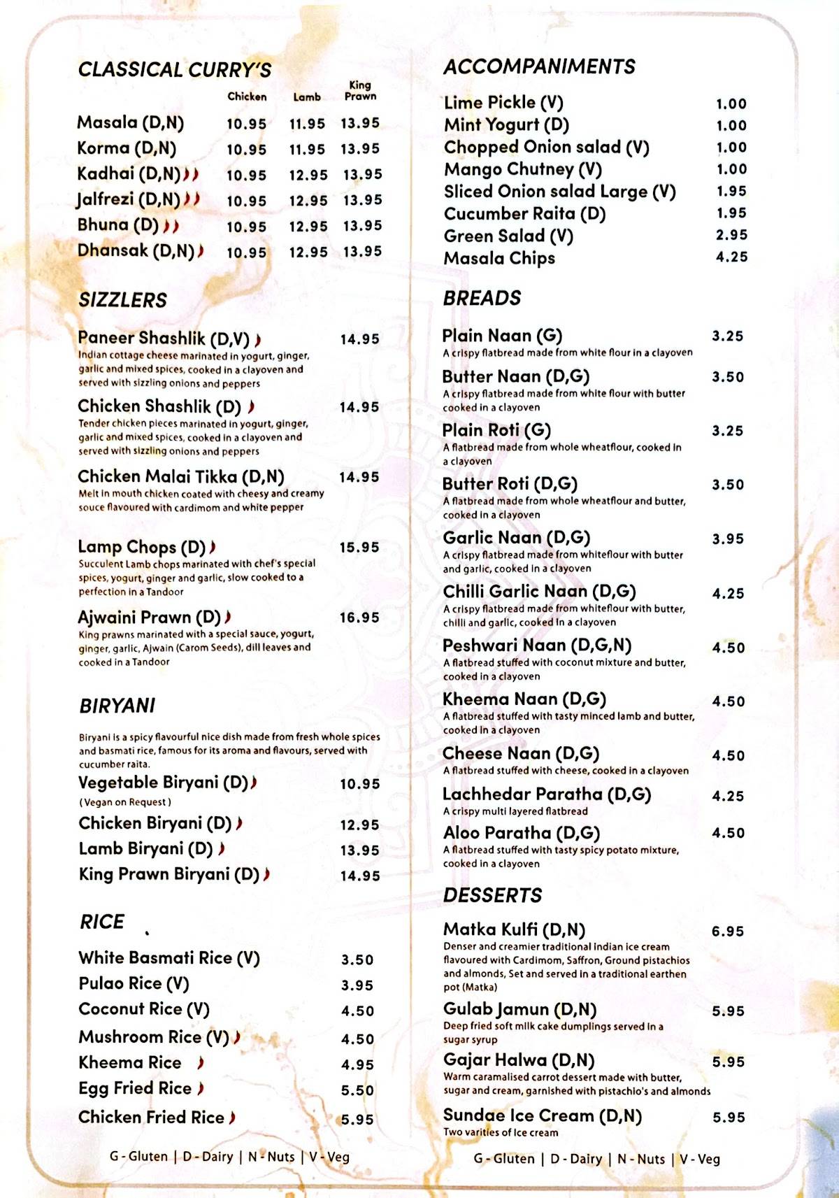 Menu at Spice Route Andover restaurant, Andover, 101 High St