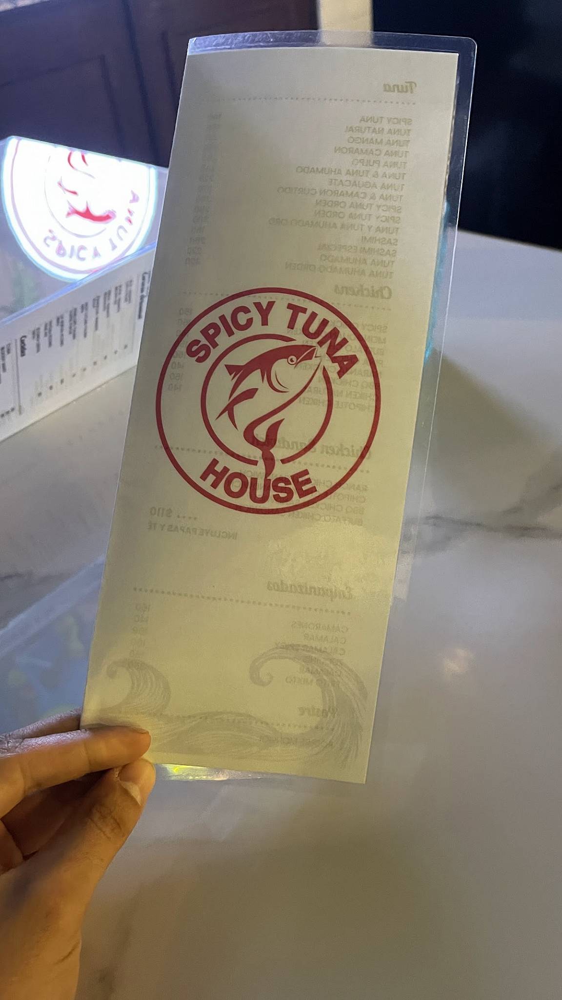 Carta del restaurante Spicy Tuna House, Mexicali