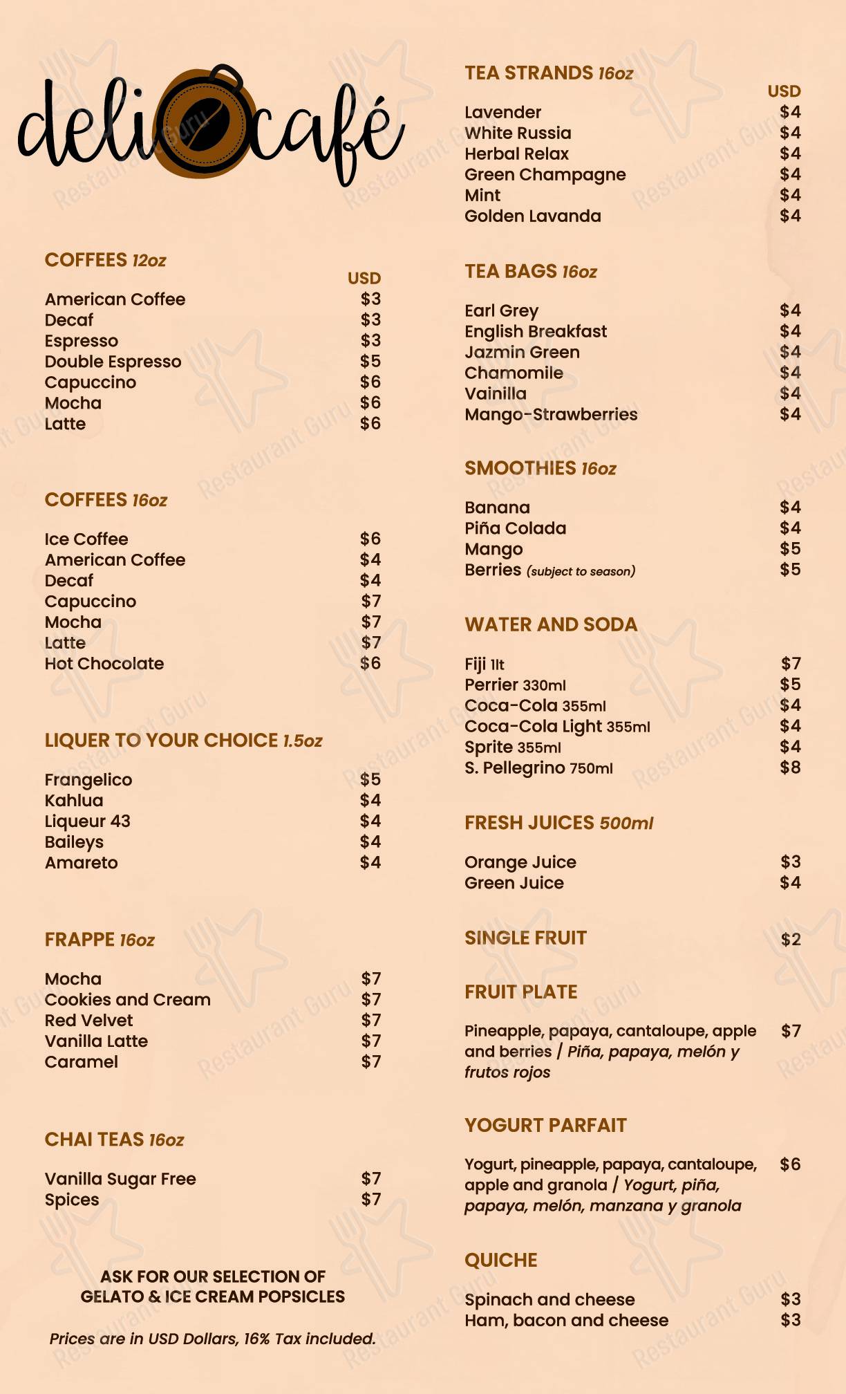 Menu at Grand Solmar Sports Bar, Cabo San Lucas