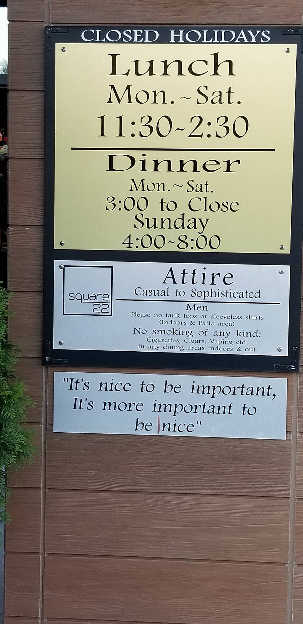 Menu at Square 22 Restaurant and Bar, Strongsville