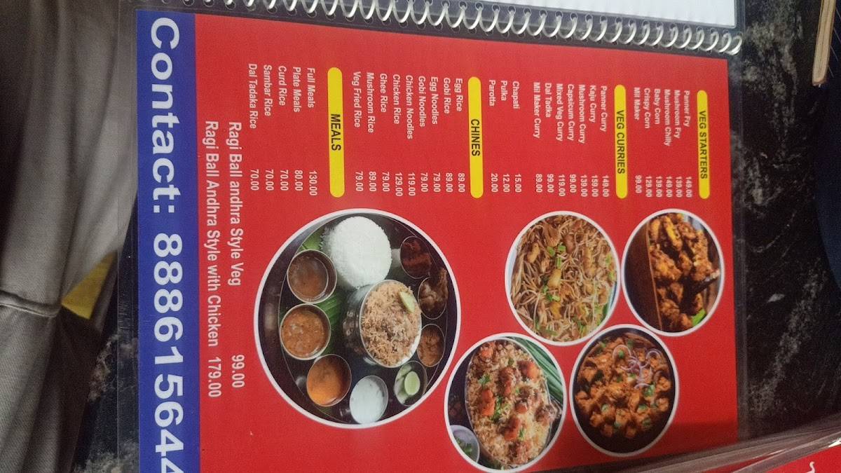 Menu at Sri vinayaka Andra, Bengaluru, 47/3A