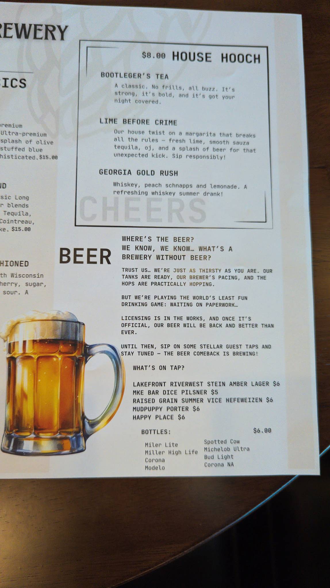 Menu at St. Francis Brewery pub & bar, Saint Francis